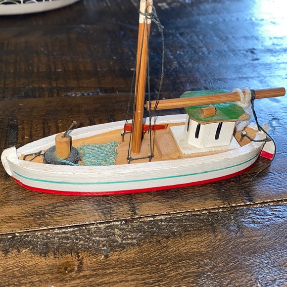 Accents | Nanco Small Model Boat Tiny Trawler Kit Fishing Diving Decor ...
